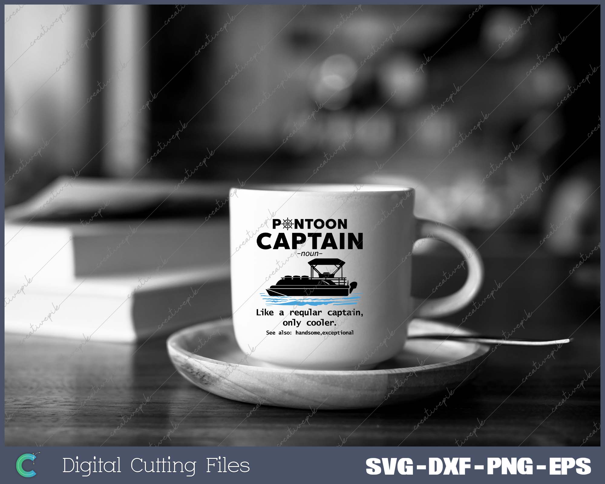 Pontoon Captain Definition Funny Pontoon Boat Boating SVG Cut files ...